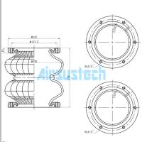 China Aluminum Flange Ring Air Spring 2B120-17F Double Convoluted Air Bag Shocks 6-M6 for sale