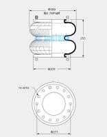 China GART 274.2.210/T274 Industrial Flange Air Spring PCD 271 MM Steel Flange Ring for sale