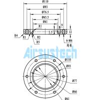 China 4.5X1 AIRSUSTECH Flange Connection Air Spring PCD 93 MM Industrial Air Bellows Bag for sale