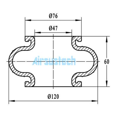 China 120 MM Natural Dia. Rubber Bellows Only 4.5X1 Industrial Air Spring Single Convoluted for sale