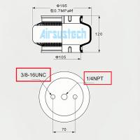 China 1B7-544 Stainless Cover Plate Goodyear Air Spring 1K176120 Single Convoluted Air Bag for sale