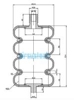 China M-100-4 Quadruple Convoluted Rubber Air Spring G3/8'' Air Inlet Industrial Air Bag for sale
