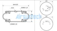 China Adjustable Convoluted Air Spring SP 1 B 22 by Phoenix Air Bag Steel Metal Plate for sale