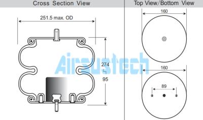 China Good Flexibility 2B9-245 Goodyear Air Spring Assembly Goodyear Flex No. 578923202 for sale
