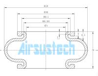 China 6 Inch Rubber Air Spring 6X1_B Oria Air Bellow Contitech 77671 Single Convoluted for sale