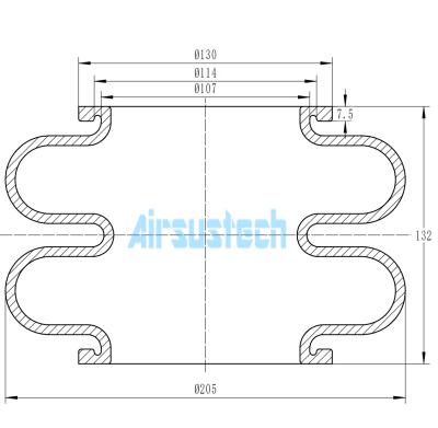 China Contitech Rubber Bellows Only 66501 Industrial Air Spring 8X2 for Reduce Shocks for sale