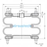 China Dunlop PNP305500112 Flange Plate Air Spring 8X2 Air Bellow with Design H. 160 MM for sale