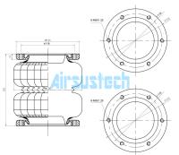 China Model 23 B 202665 Industria Flange Air Spring F1 Connection Rubber Air Bellows for sale