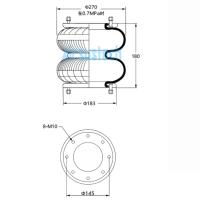 China 2H250180 Double Convoluted Air Spring Suspension for Circular Vibrating Screen for sale