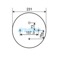 China Single Convoluted AIRSUSTECH 1B6171 Rubber Air Spring with 4 PCS 3/8-16UNS Holes for sale