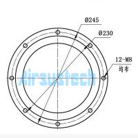 China 12X2P05 Flange Connection Air Spring Customization PCD 230 MM for Reduce Vibration for sale