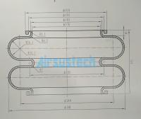 China 12X2P05 Flange Connection Air Spring Customization PCD 230 MM for Reduce Vibration for sale