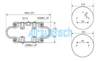 China Max. O.D. 215MM Phoenix SP1B07 Single Convoluted Air Spring Low Maintenance for sale