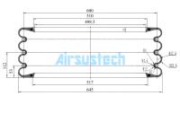 China 645MM Natural Diameter AIRSUSTECH F-600-4 Yokohama S-600-4R Punch Air Spring for sale