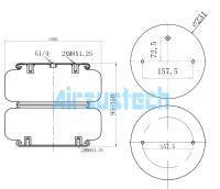 China AIRSUSTECH 2B6331 G1/4 Industrial Air Actuator Refer Goodyear 2B12-331P06 231 MM for sale