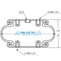 China 150MM Natural Dia. Single Convoluted Contitech FS 70-7 with 2 PCS M8 Threaded Holes for sale