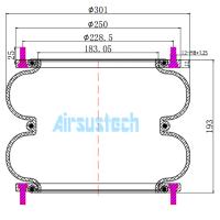 China W01-358-7431 Firestone Flange Connection Air Spring for GMC Bus with 228.5MM PCD for sale
