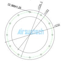 China W01-358-7431 Firestone Flange Connection Air Spring for GMC Bus with 228.5MM PCD for sale