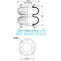 China TRAS CAR 03003000090 Steel Flange Air Bag Model 245 93740 Double Convoluted for sale
