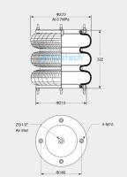 China Max. Diameter 270MM Oria 10''X3 Air Spring Shocks Airkraft 3B-255/115055 for sale