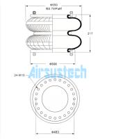 China Firestone Style 29 W01-M58-7532 Double Convoluted Air Spring Assembly 24-M10 Bolts for sale