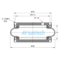 China 300MM Diameter 12X1 Industrial Air Spring PT1/4'' Air Inlet Pneumatic Air Bellows for sale