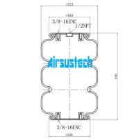 China ø223MM Diameter Triple Convoluted Air Spring 3B20F-2P03 with 1/2NPT Air Inlet for sale