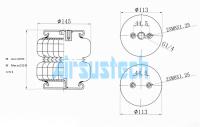China AIRSUSTECH 2B6X6P09 Rubber Air Bag Firestone W01-358-0030 Aluminum Bead Rings for sale