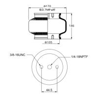 China Pneumatic Air Actuator 1B6-535 Goodyear Air Spring Firestone W01-358-7751 Stroke 95MM for sale