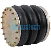 China Firestone Style 312 Triple Convoluted Air Bag W01-M58-7530 Ribbed Neck Aluminum for sale
