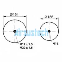 China AIRSUSTECH 1T819 Refer Gart 296.1.340 D296/D Complete Air Spring 230MM Design H. for sale