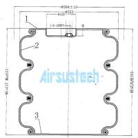 China Model 325 203332 Triple Convoluted Air Bellows with Cover Plate 1/4-18NPT Air Port for sale