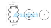 China 8.24KN Max. Loading Triple Convoluted Air Spring 3B10X7 with 2PC 3/8-16UNC Screws for sale