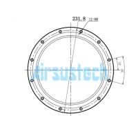 China 12X1P05 Single Convoluted Rubber Air Spring Flange Connection with ø231.8MM PCD for sale