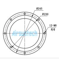 China 12'' Double Convoluted Air Spring with Flange 12X2 For Corrugated Cardboard Equipment for sale