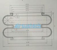 China 12'' Double Convoluted Air Spring with Flange 12X2 For Corrugated Cardboard Equipment for sale