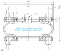 China Single Convoluted Pneumatic Cylinder Contitech FS 76-7 DS G1/2 M10 Air Spring for sale
