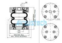 China Small Double Convoluted Air Spring Contitech FD 22-4 DI G1/4 AIRSUSTECH 2B7.25X2P for sale