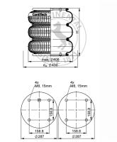 China Heavy-duty Industrial Convoluted Air Spring FT 530-35 CI Contitech Bellows Style for sale
