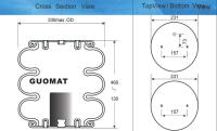 China FT330-29 498 Conti Air Springs 4432 Ride Rite Suspension Triple Convoluted for sale