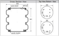 China Triple Convoluted Suspension 3B7386 Air Springs Actuator 16unc for sale