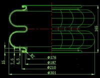 China 88554 Rolling Lobe  Air Spring 210mm AIRSUSTECH For Gravel Equipment for sale