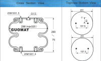 China 2B330 Air Spring Shocks 0.2mpa Double Convoluted Air Bag G1/2 for sale