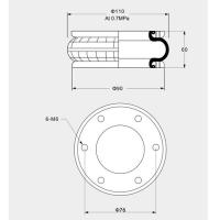 China OEM Air Spring Actuator 086060H-1 Air Spring Bellows With Flange Rings for sale