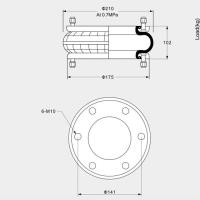 China 188102H-1A Industrial Air Springs 188102H With 0.7Mpa Rubber Max DIA. 210 for sale