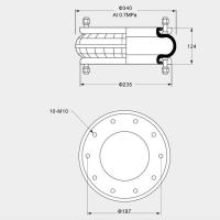 China 0.8MPA Industrial Air Springs 320124H-1 Minimum Height 52MM Dia. 230mm for sale