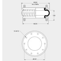 China Front and Rear Industrial Air Springs 280126H-1 With 0.7Mpa Frequency 2.46Hz Vibration for sale