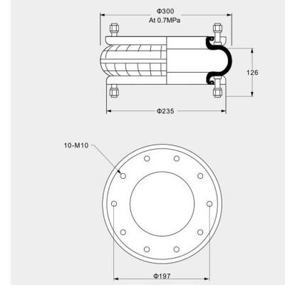 China Front and Rear Industrial Air Springs 280126H-1 With 0.7Mpa Frequency 2.46Hz Vibration for sale