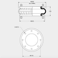 China TS16949 Industrial Air Springs 260135H-1 With Full Stroke From 55mm To 214mm for sale