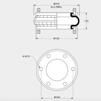 China OEM Industrial Air Springs 215120H-1 Path 125mm As Cam Follower for sale